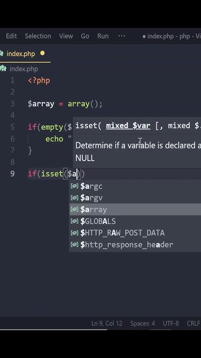Empty And Isset Php Youtube