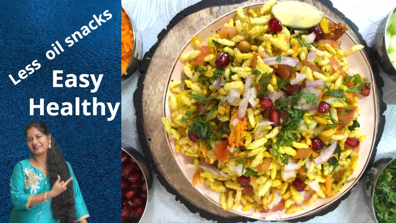 less oil snack for weight loss | Bhel chat | Puffed rice snack ...