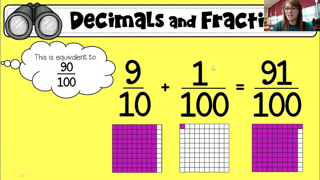 4th Grade- GoMath- Lesson 9.6- Add Fractional Parts of 10 and 100 - YouTube