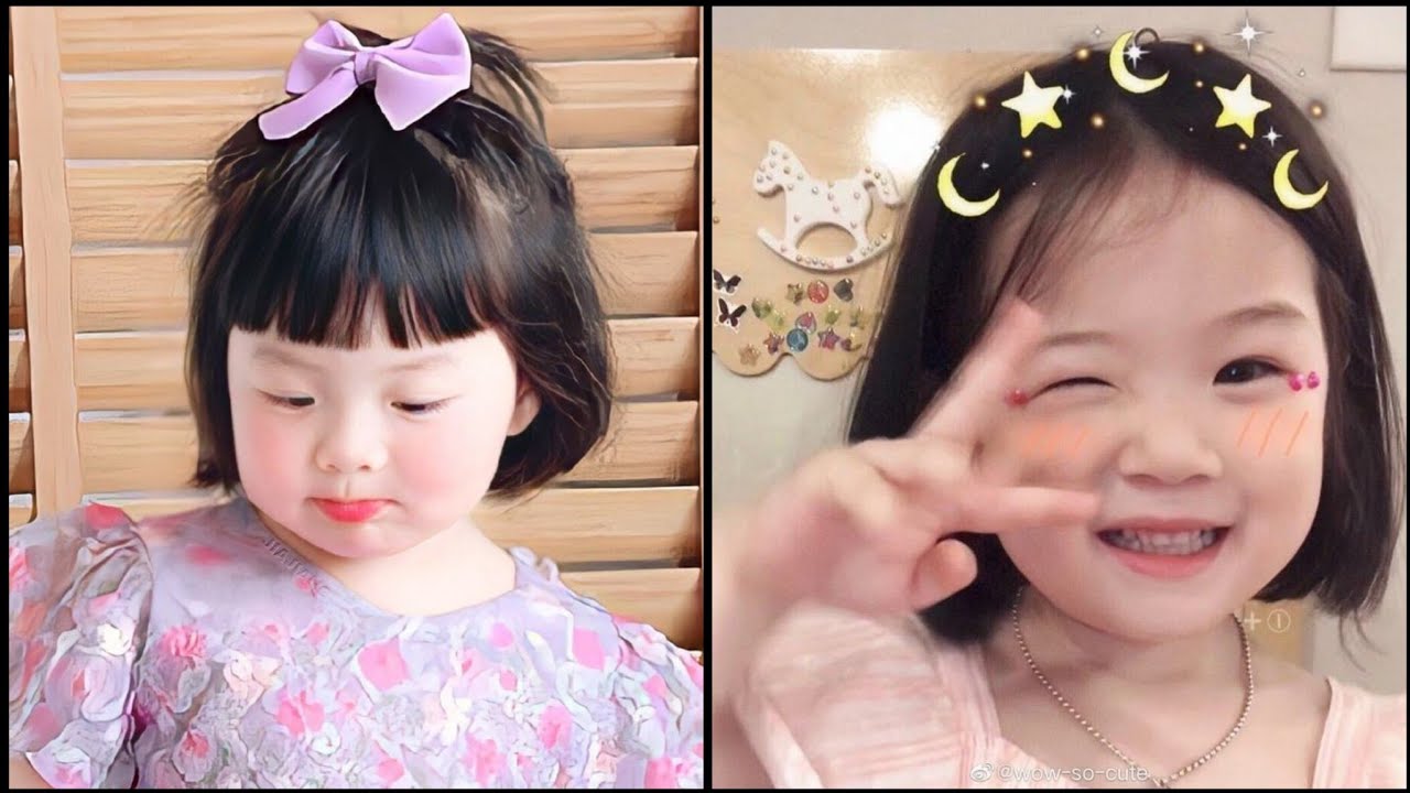 Kids bob hair cut with adorable collection for girls - YouTube