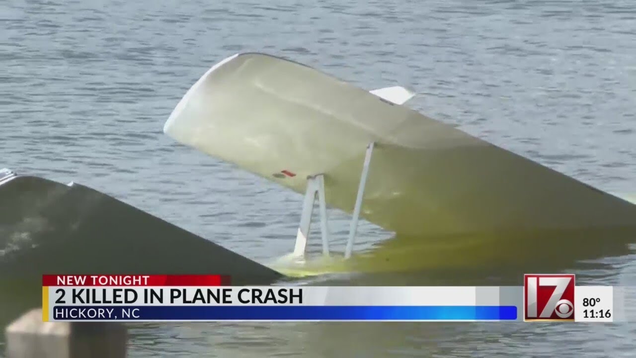 2 dead after plane hits power lines, crashes into NC lake - YouTube
