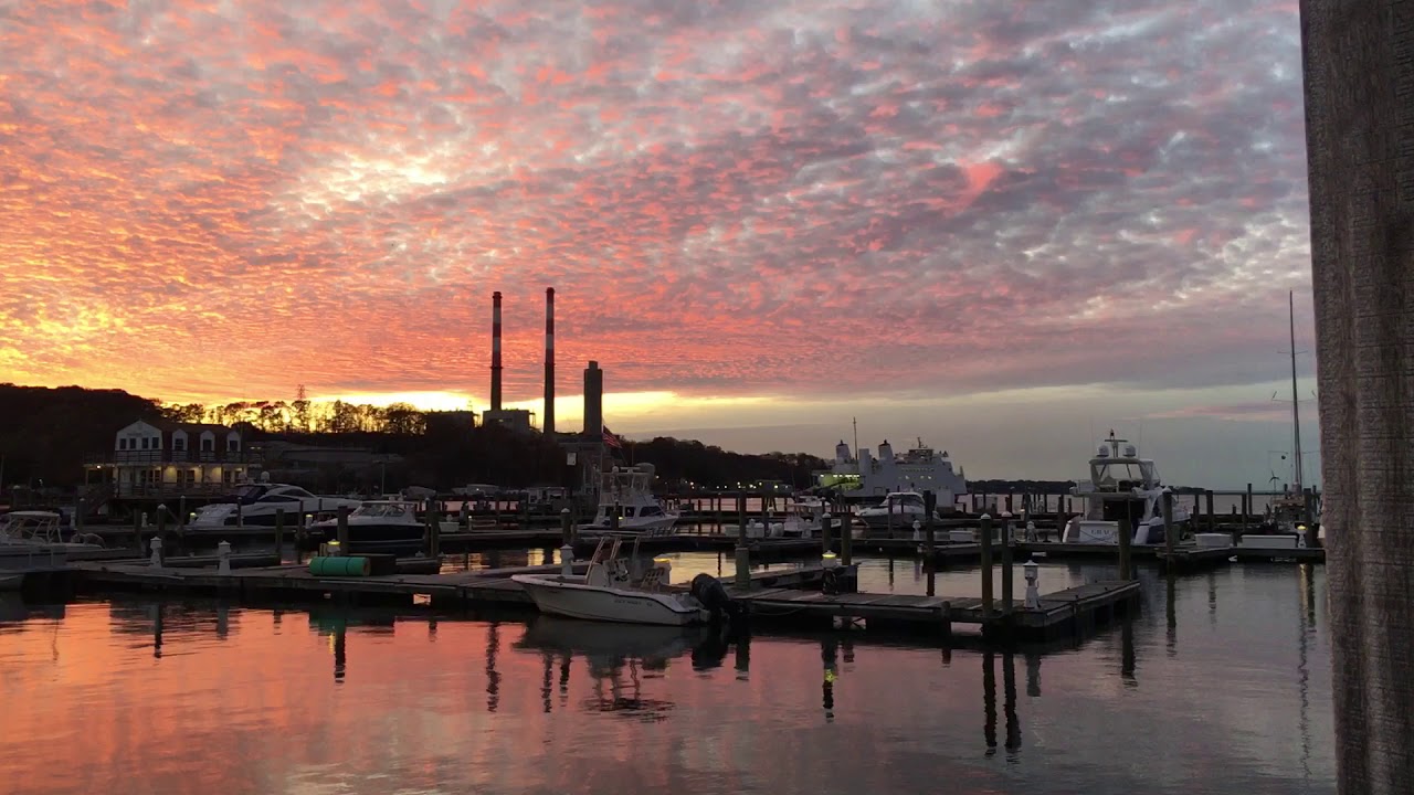 Painted Sky Sunset at Port Jefferson on 11-4-2019 - YouTube