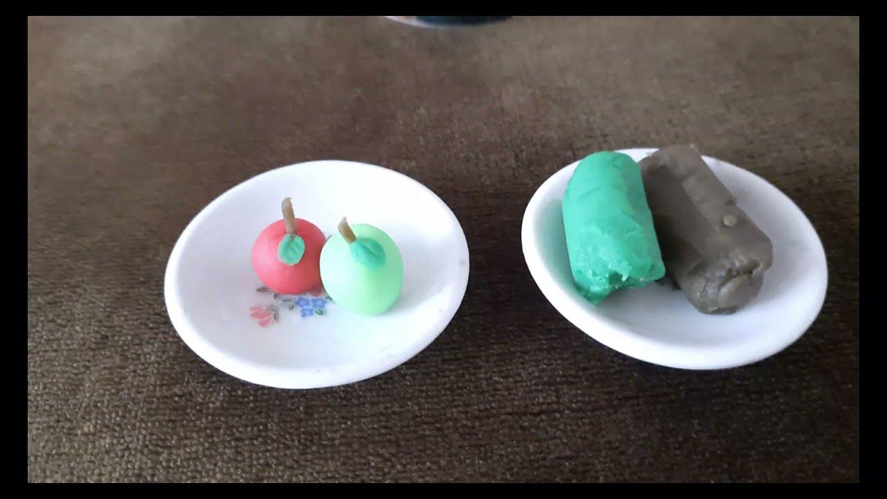 How to make Clay Made Apple//by Fatiha Arts and Crafts - YouTube