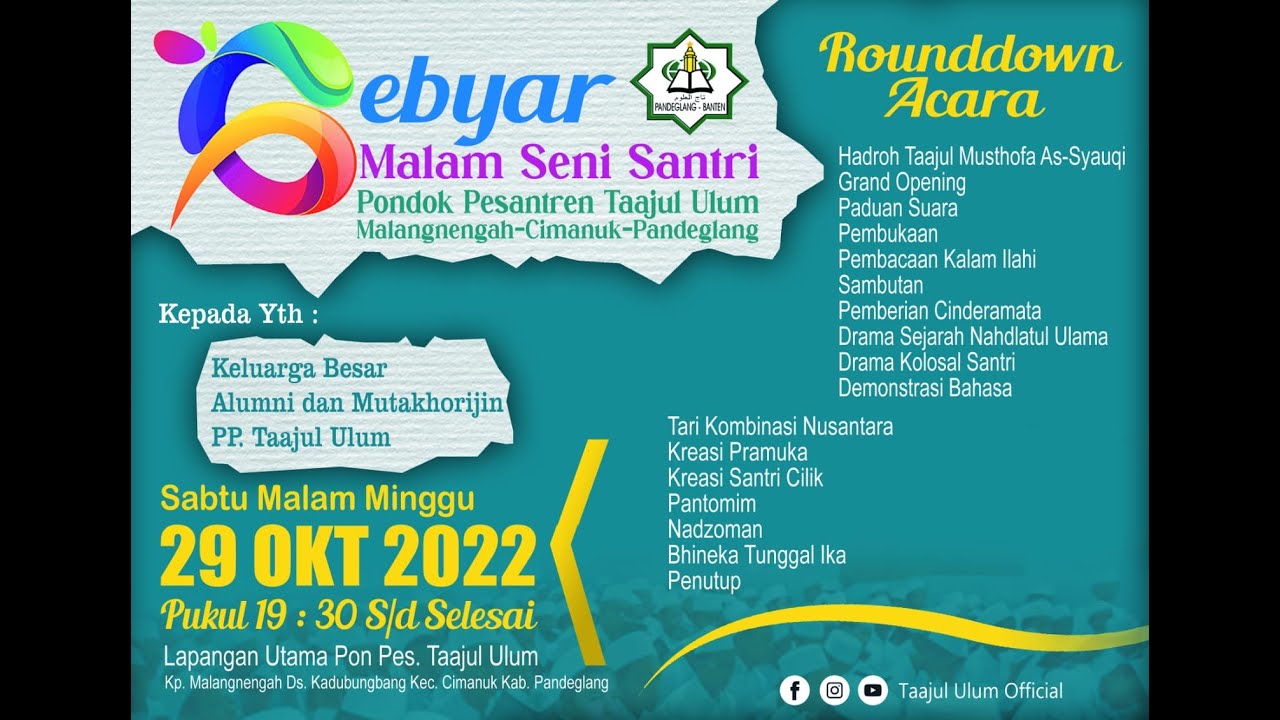 MALAM PAGELARAN SENI SANTRI !! LALARAN NADHOM AQIDATUL AWAM - YouTube