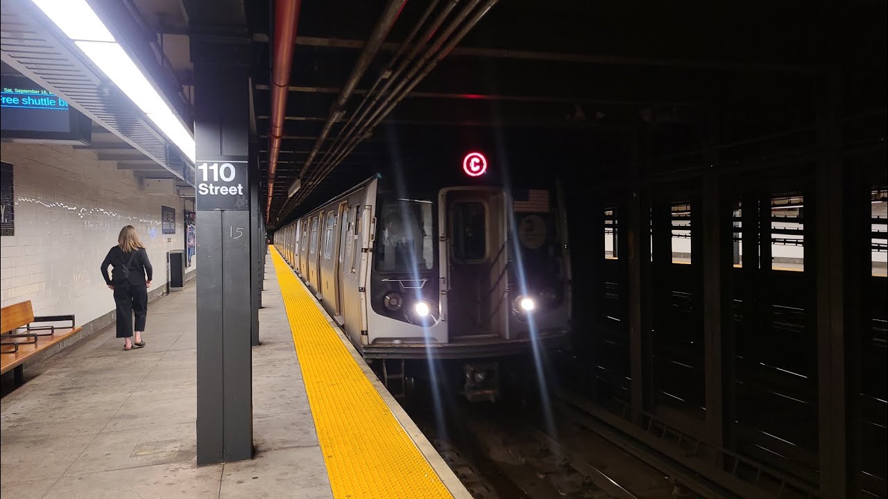 MTA R160 (C) train at Cathedral Parkway - YouTube