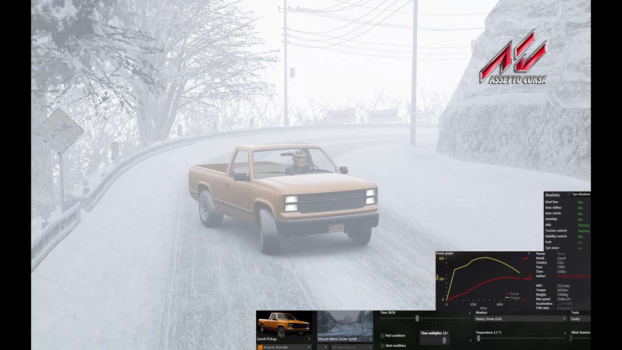 Assetto Corsa | Gavril Pickup at Mount Akina Snow Uphill | Pedal ...