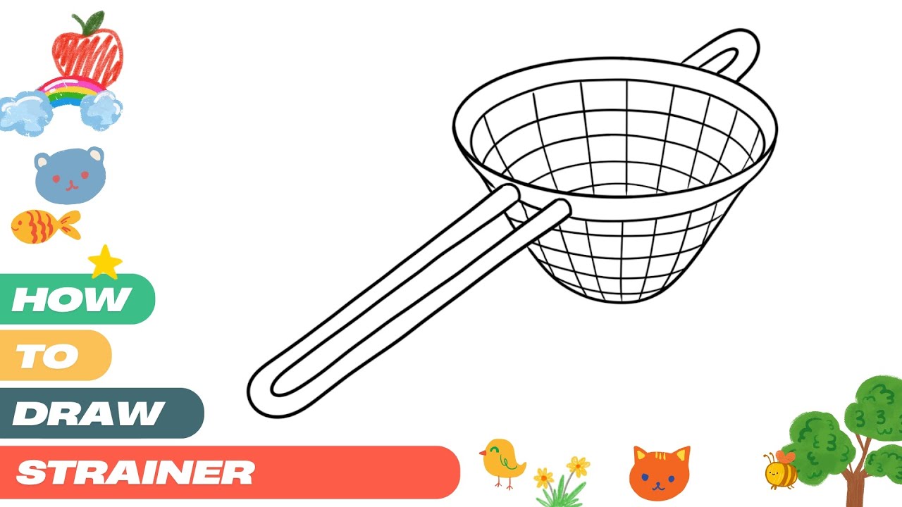 How to draw Strainer - YouTube