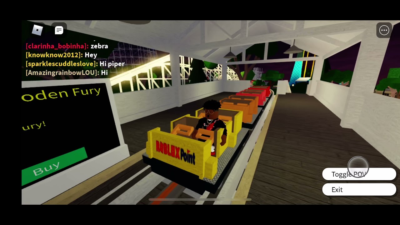 Wooden fury ride (POV) At roblox point theme park- roller coaster - YouTube