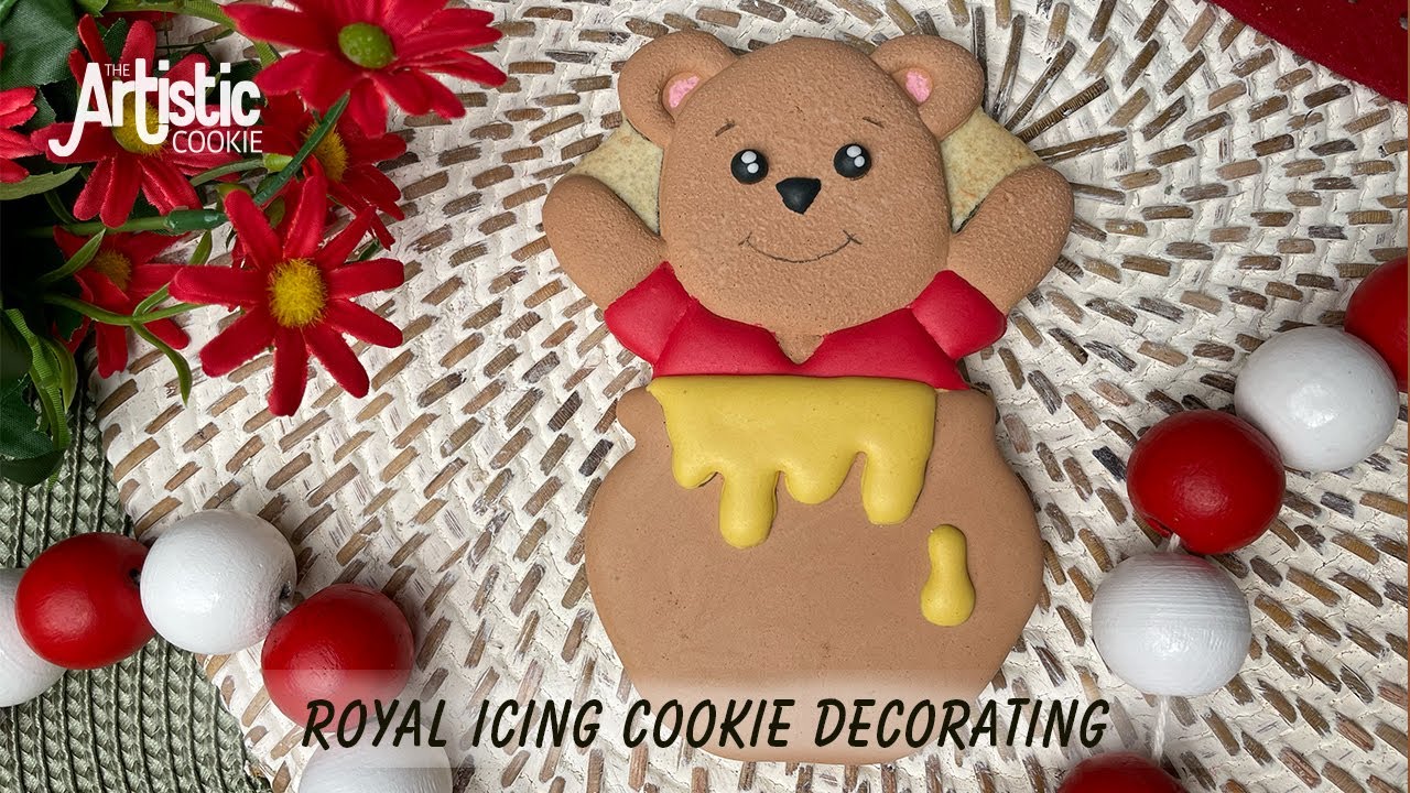 BEAR IN HONEY POT ROYAL ICING COOKIE| Spring cookie theme | Royal Icing ...