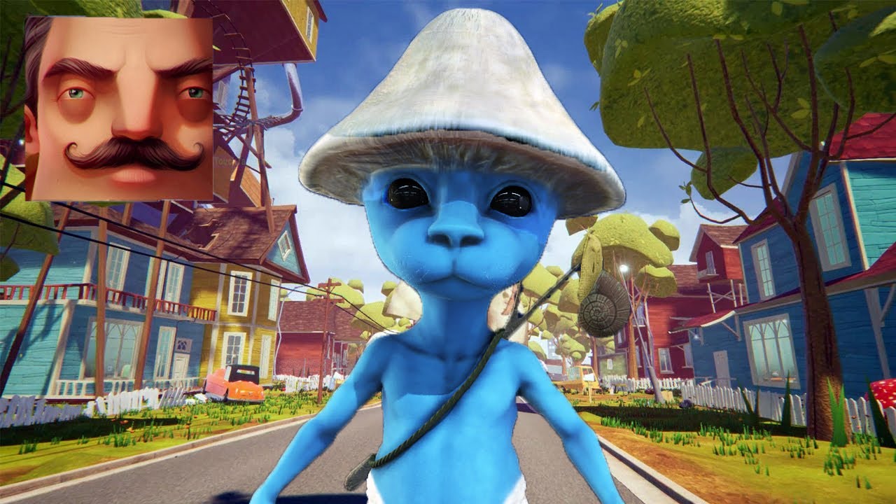 Hello Neighbor - My New Neighbor Blue Smurf Cat (Shaylushay) Act 1 ...