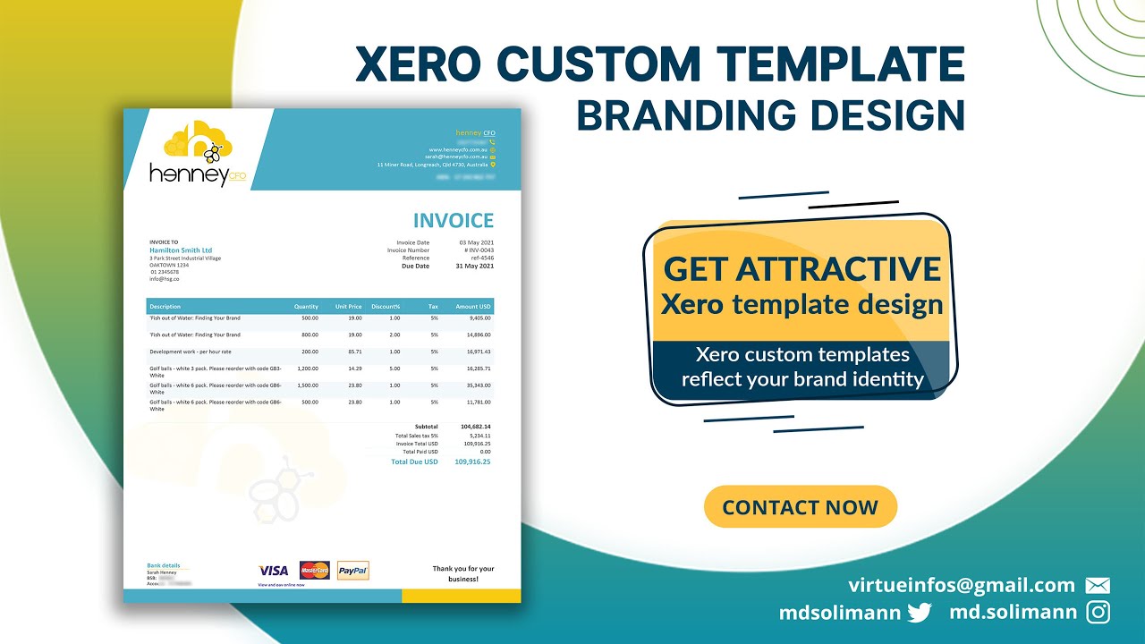 Xero Custom Template Branding Design - YouTube