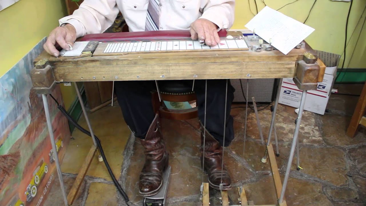 Demonstrating a home made pedal steel guitar - YouTube