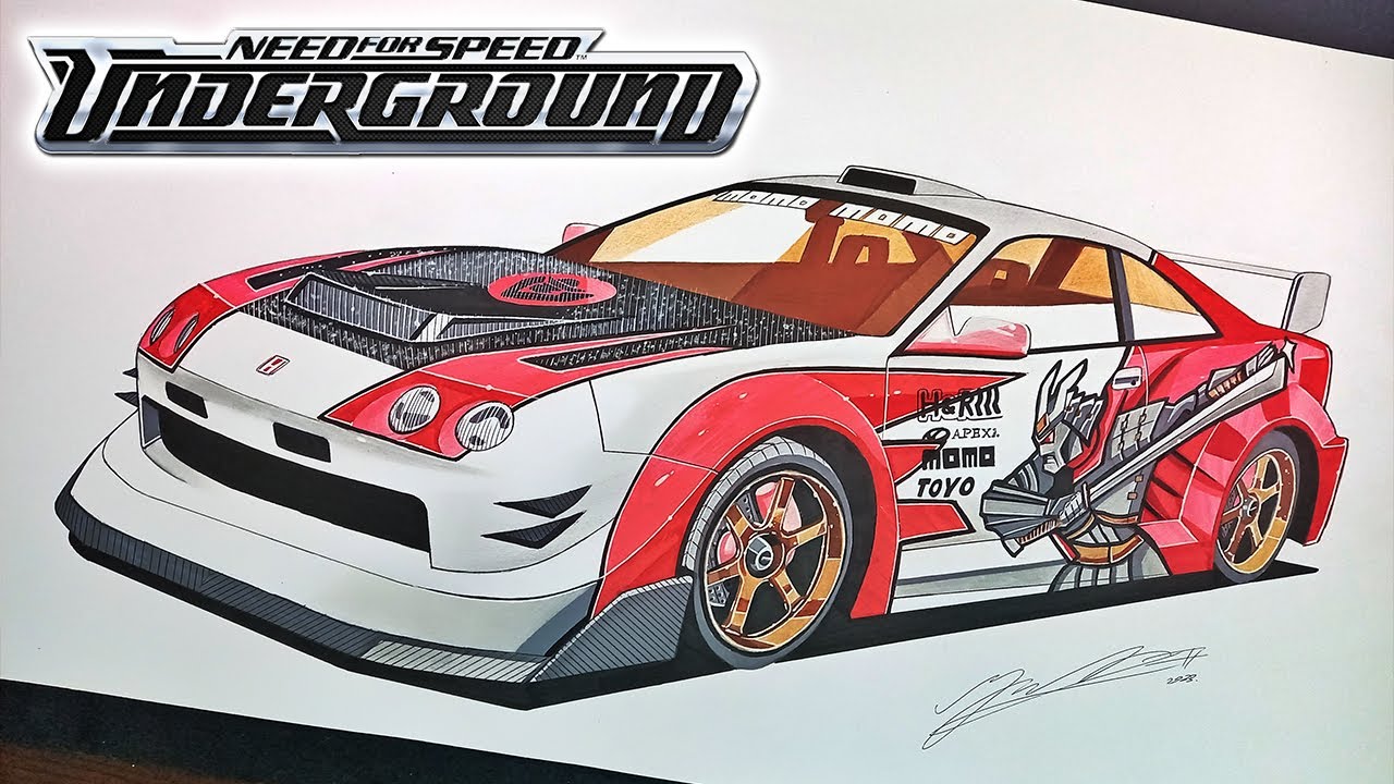 Need for Speed Underground : Honda Integra Type R Drawing | Time Lapse ...