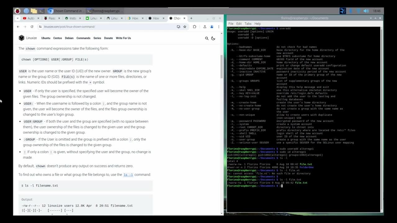 Raspberry Pi OS (4) - Permissions and ownership - YouTube