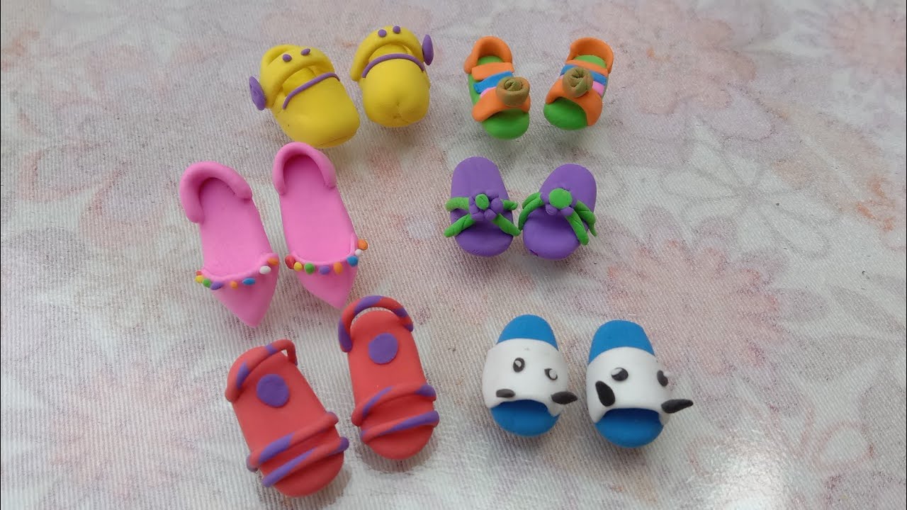 How to Make Shoes With Clay | Mini Clay Craft Shoes | DIY Miniature ...