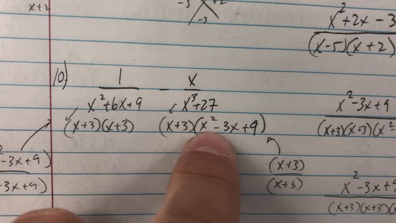HA2T Unit 2 Add Sub Rational Functions 10 - YouTube