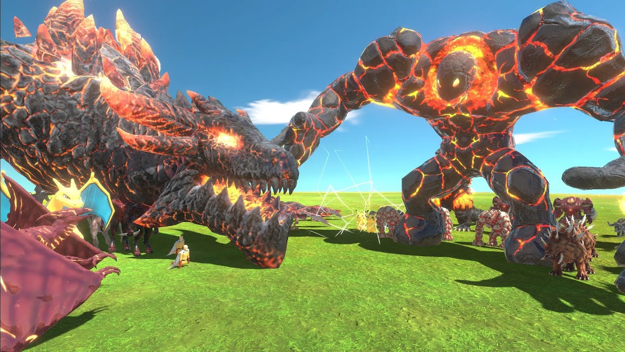 Lava War - Lava Dragon VS Lavaboy Team - Animal Revolt Battle Simulator ...