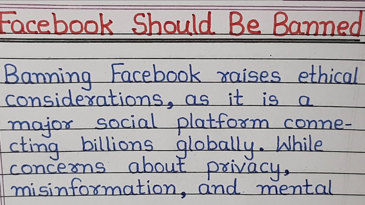 Should Facebook be banned essay in English for students|| essay writing ...