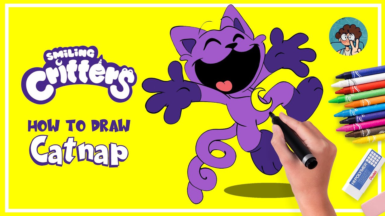 How to draw catnap happily jumping smiling critters I Poppy Playtime ...