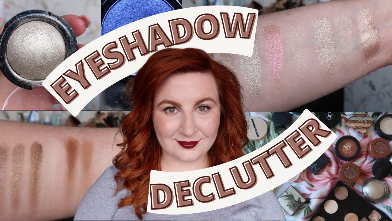 EYESHADOW DECLUTTER | Swatching, Comparing & Decluttering my Single Eyeshadow Collection - YouTube
