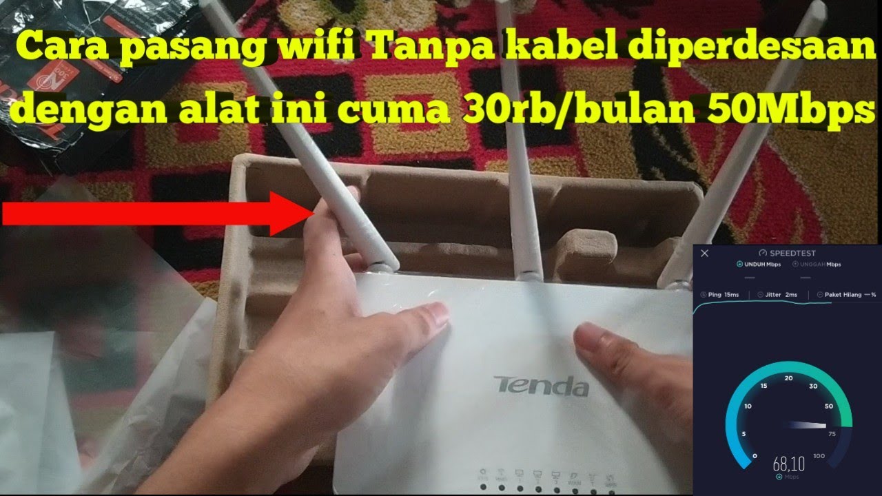 Cara pasang wifi diperdesaan tanpa kabel dan tanpa ribet cuma 30Rb ...