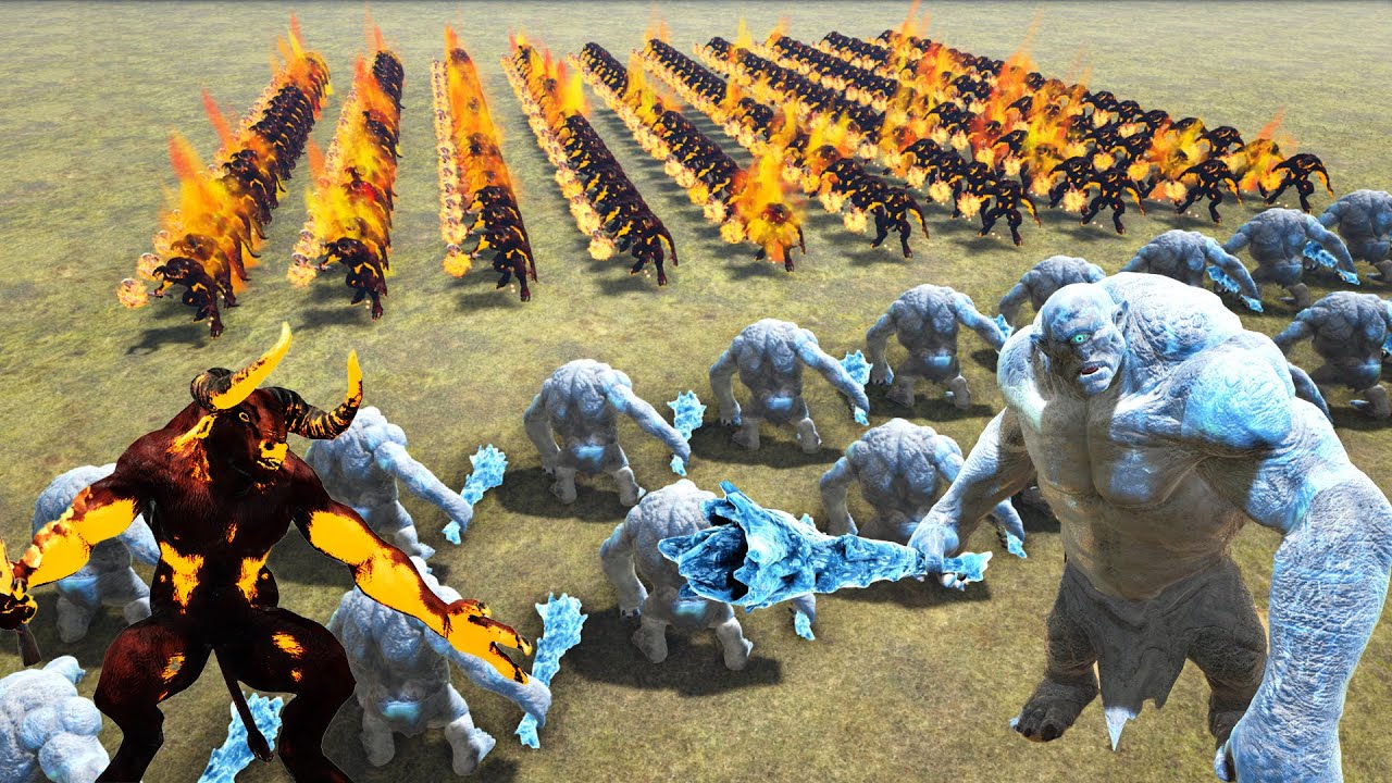 INFERNAL MINOTAUR vs FROSTBORNE CYCLOPS | Ark Battle - YouTube