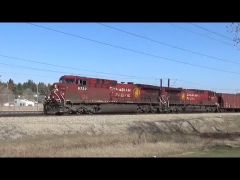 CP 9759 Leads CP 569 At Mile 113.0 Aldersyde Subdivision - YouTube