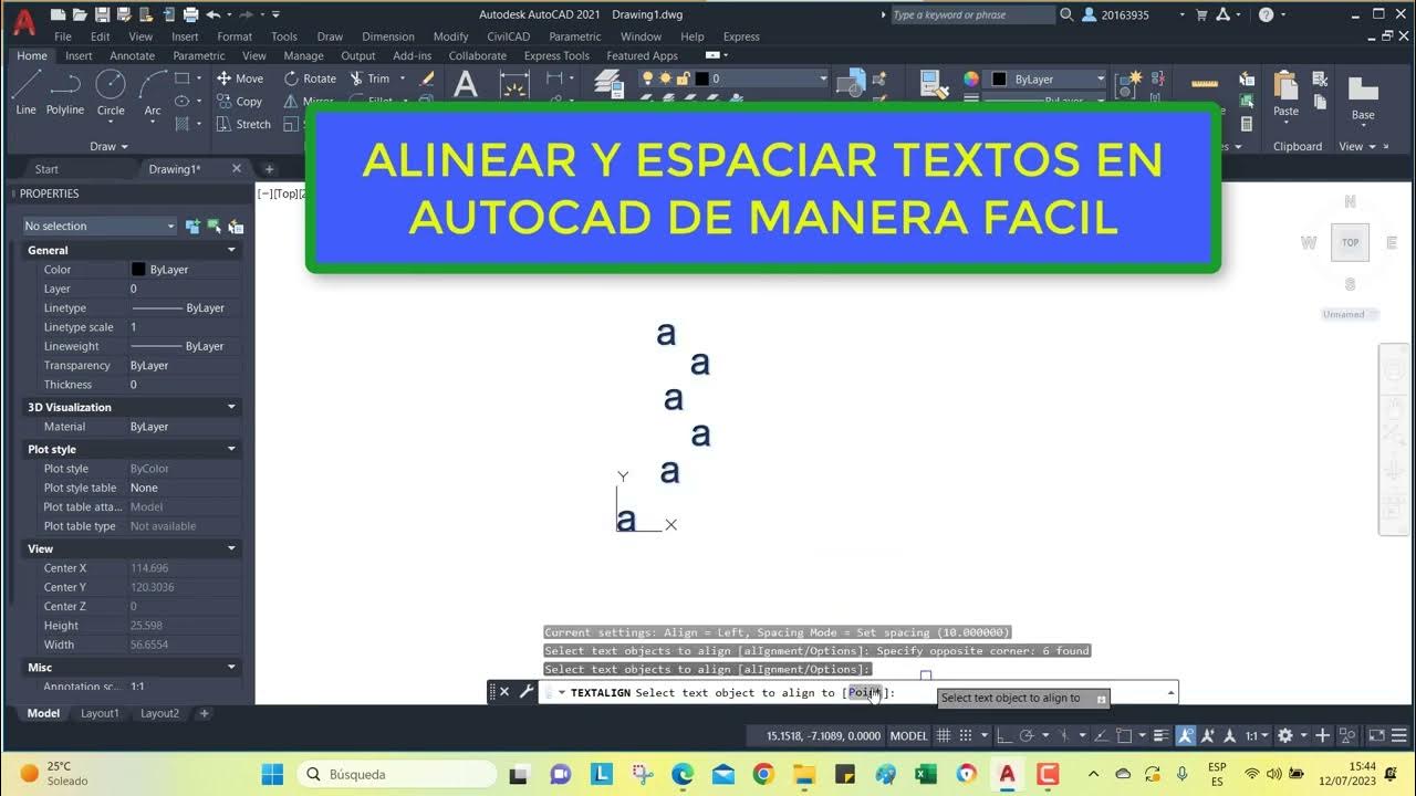 ALINEAR Y ESPACIAR TEXTOS DE FORMA FACIL EN AUTOCAD - YouTube