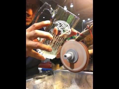 Stone Wheel Glass Engraving - YouTube