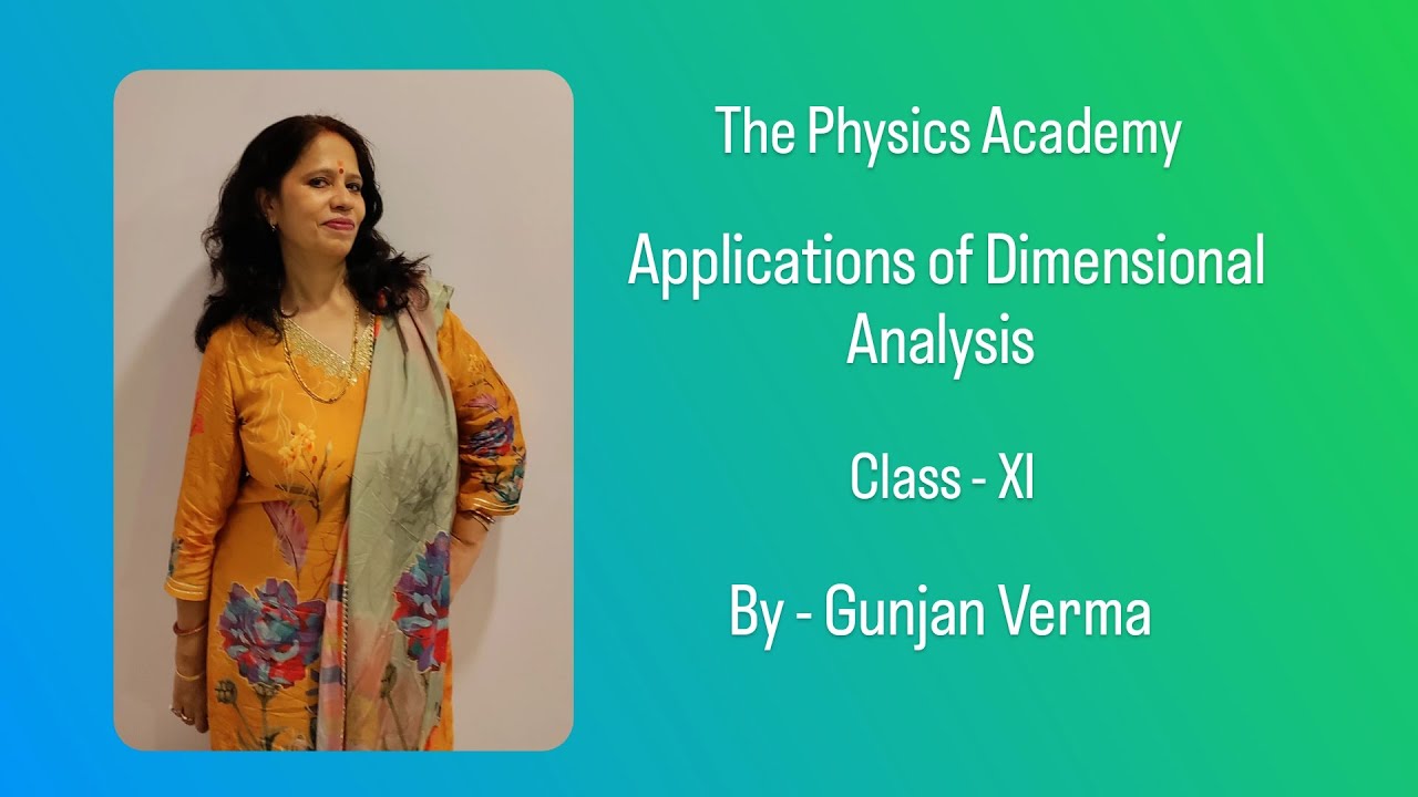 APPLICATIONS OF DIMENSIONAL ANALYSIS CLASS XI YouTube APPLICATIONS OF DIMENSIONAL ANALYSIS CLASS XI YouTube
