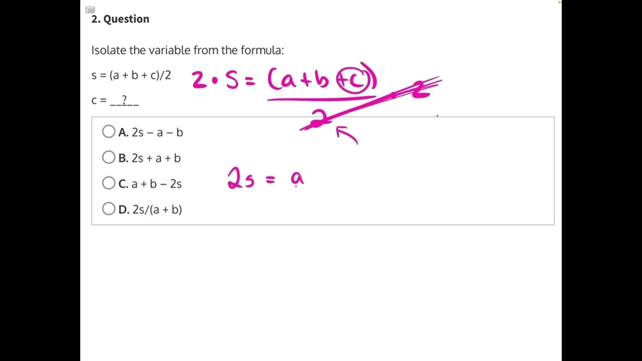 Isolate and Define Variables 2 - YouTube