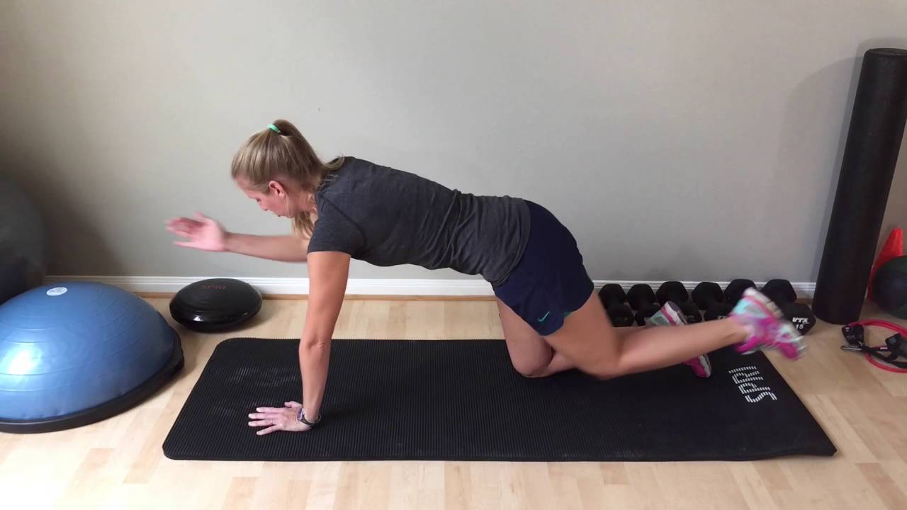 Quadruped Opposite Arm and Leg Raise - YouTube