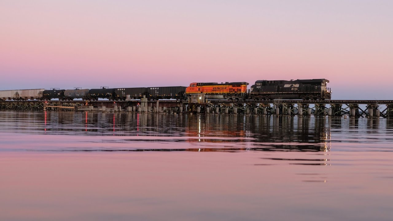 NS P97 & P98 with BNSF Power: Chocowinity to New Bern, NC - 1/24/2023 ...