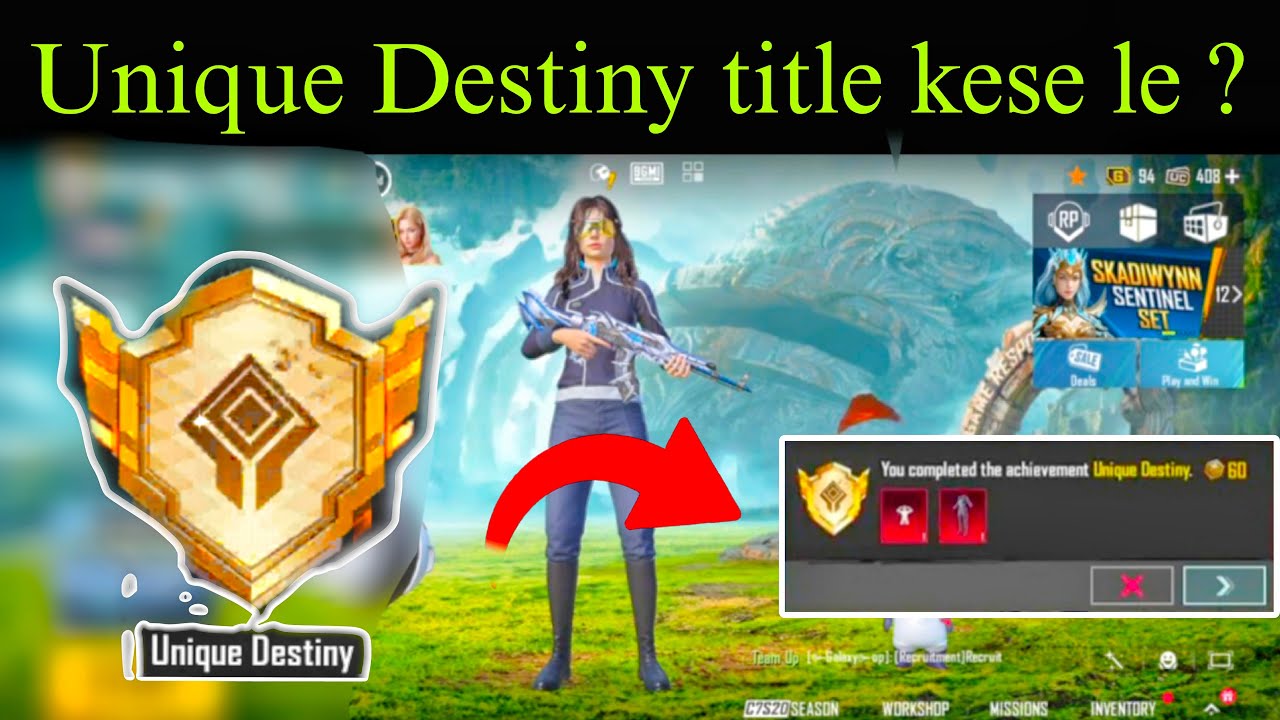 Bgmi me Unique Destiny title kese le ? || New trick and easy way 🔥 ...