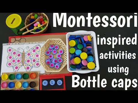 DIY Montessori inspired activities | bottle caps activities for ...