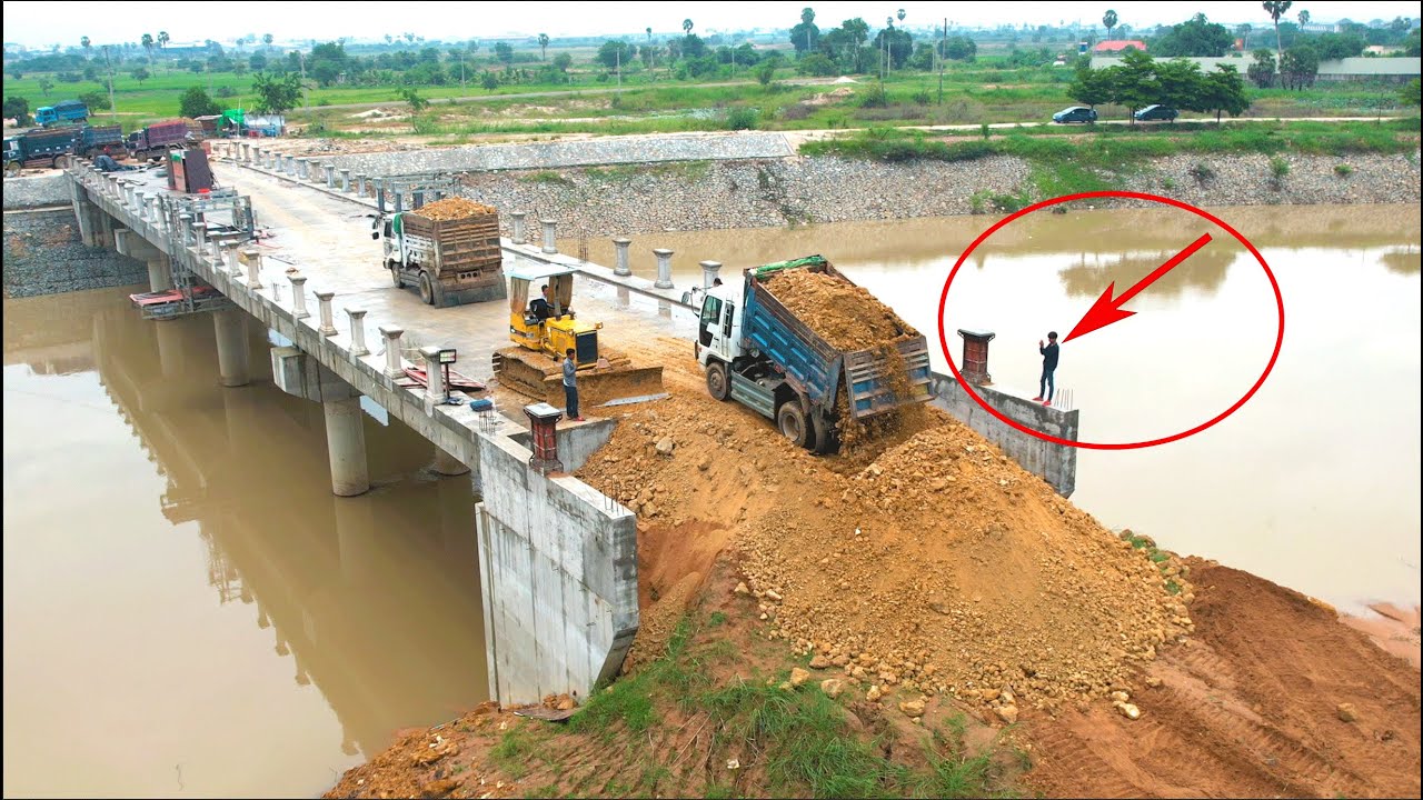 Incredible Skillful Digging, Cutting Slope, Push Stone To Fill The ...