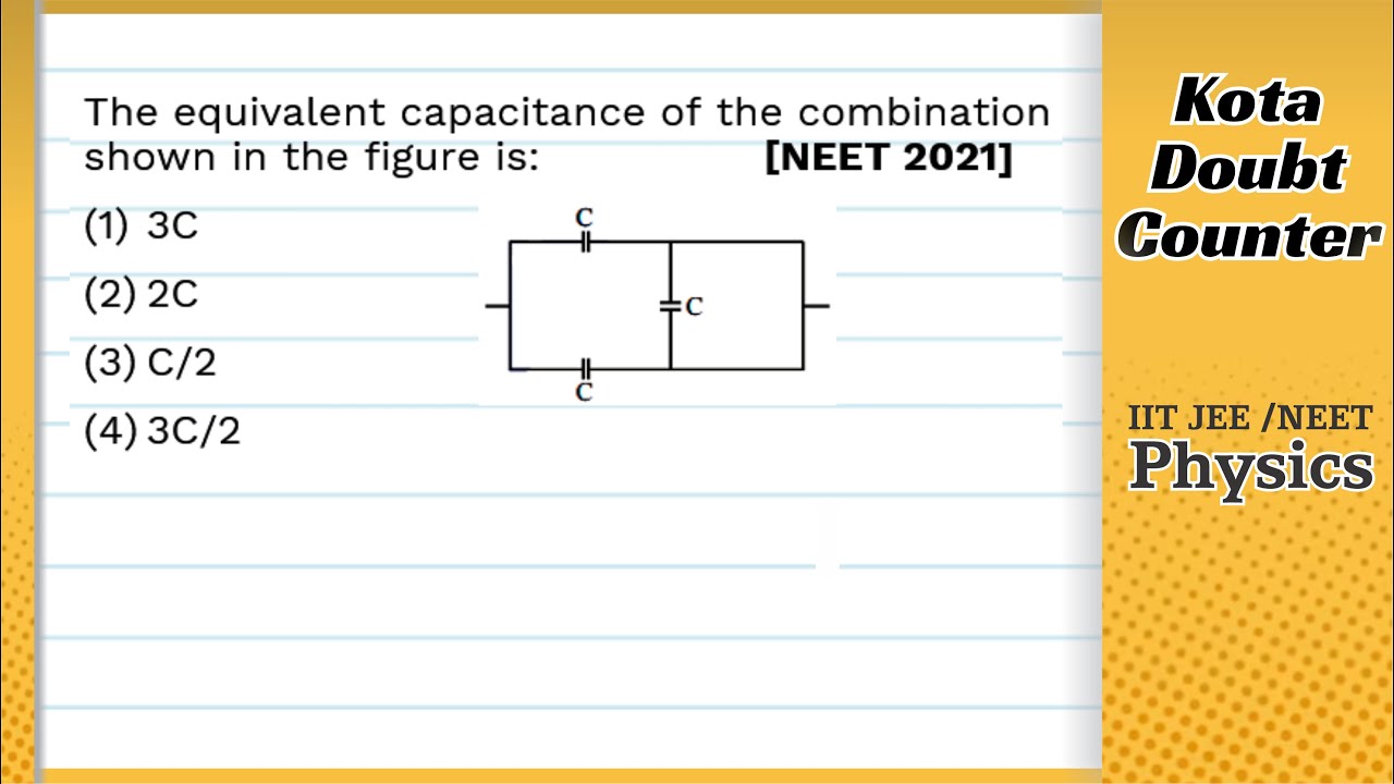 NEET PYQ The equivalent capacitance of the combination shown in the ...