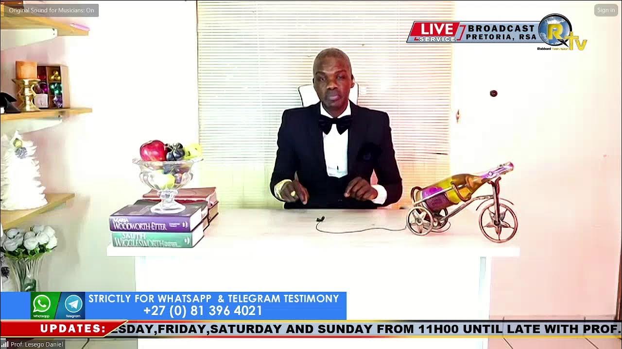 13 AUGUST 2023 SUNDAY LIVE BROADCAST SERVICE WITH PROF. LESEGO DANIEL AND SONS PART 2 - YouTube