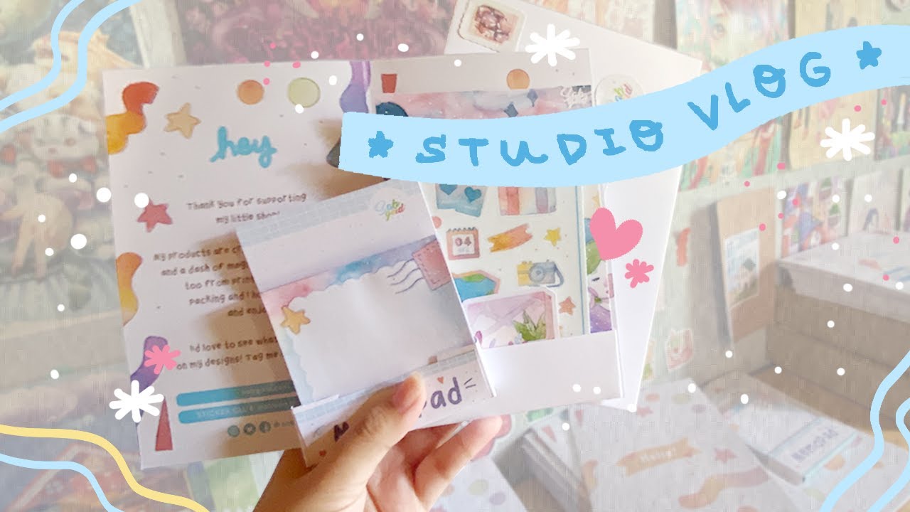 STUDIO VLOG 2 Long Overdue Vlog, Let's cut stickers and pack orders ...