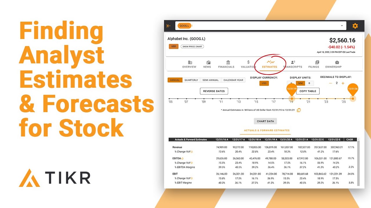 How to find Wall Street analyst estimates & forecasts for stocks - YouTube