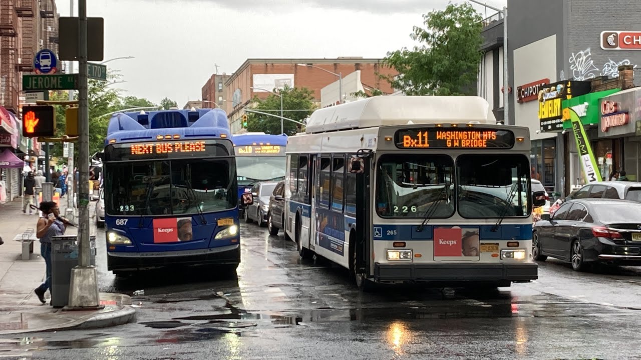 MTA NYCT Bus; Bx11 and Bx18 Bus Action at 170th Street and Jerome ...