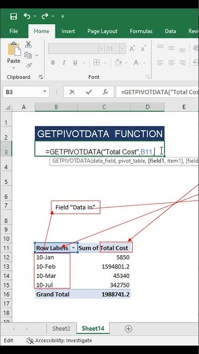 GETPIVOTDATA - PIVOT TABLE - YouTube
