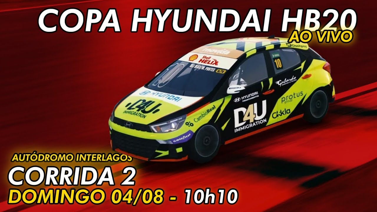 CORRIDA 2 - COPA HYUNDAI HB20 AO VIVO - INTERLAGOS - Domingo 04/08 ...