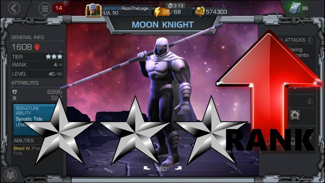 Marvel Contest of Champions: RizzoRank up! 3 star Moon Knight rank up ...