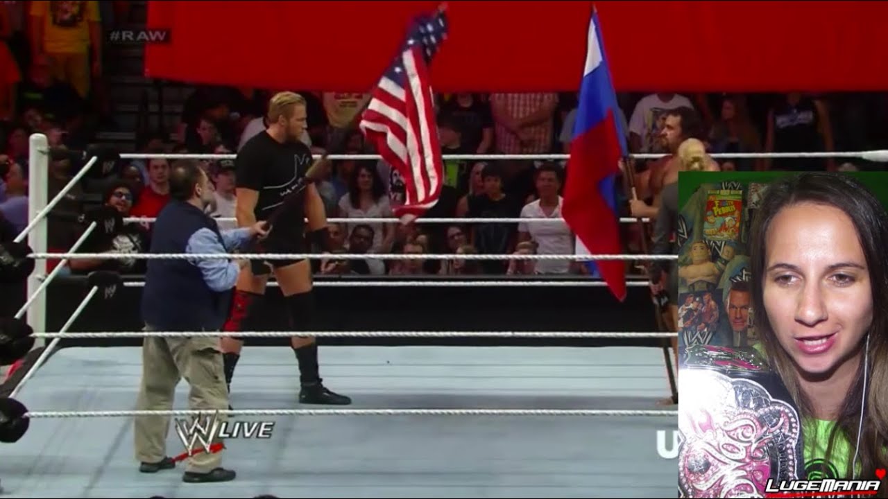 WWE Raw 8/4/14 Rusev ASSUALTS Swagger with Russian Flag Live Commentary ...