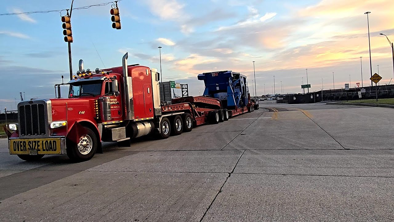 Trans American Transport 2009 Peterbilt 389 Hauling Massive Shear ...