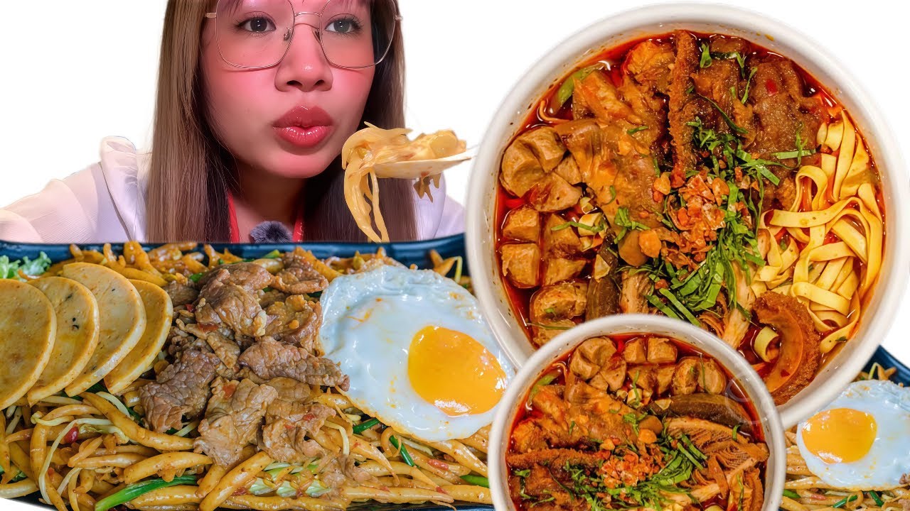 Beef Stew & Short Fried Noodles (Lot Chha) 🍝 | Delicious Office Meal ...