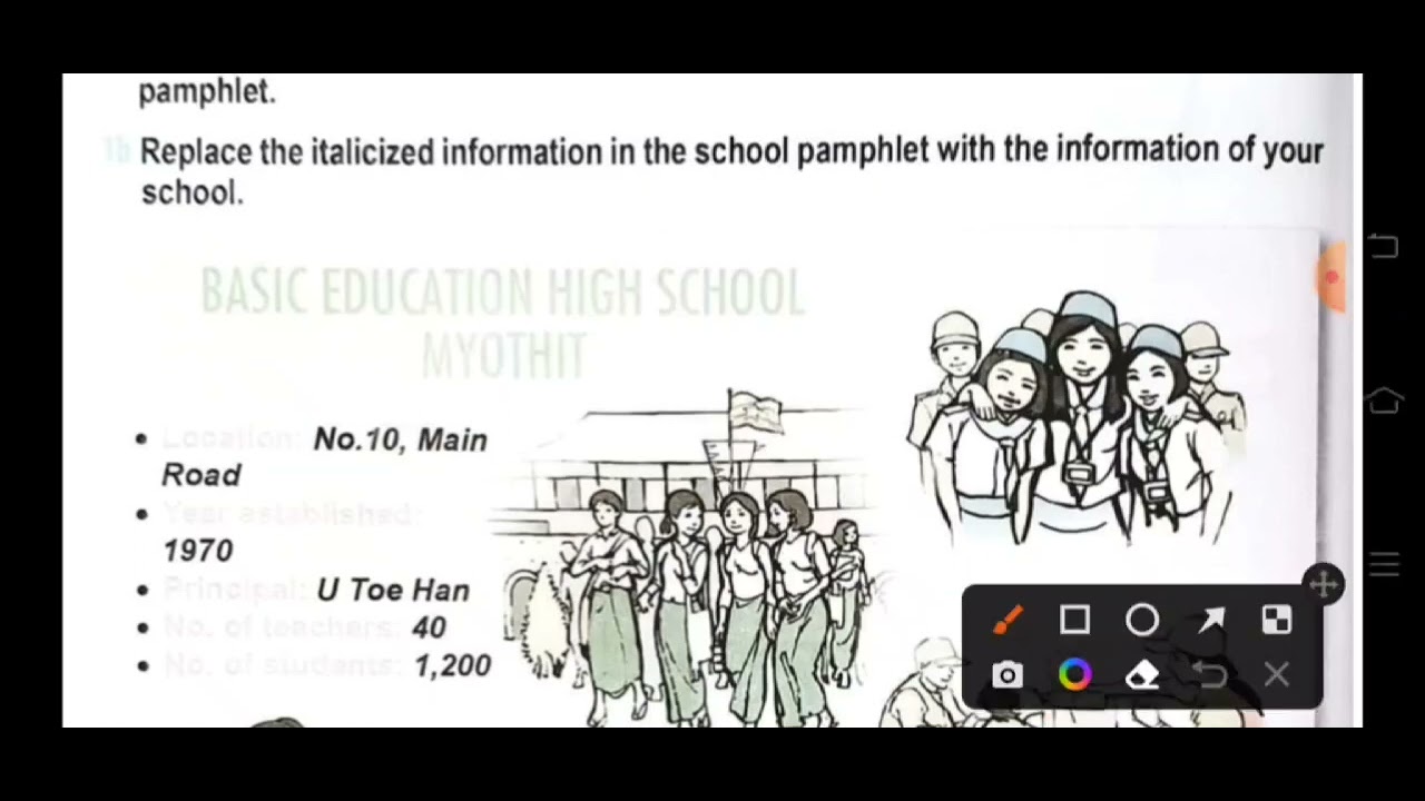 Grade 8 English/ Unit 2 lesson 4 The best school part 1in town Myanmar ...