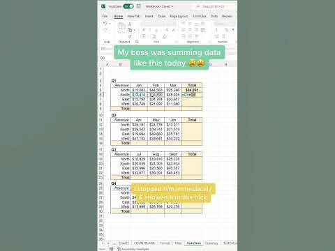 Easily autosum data in excel #shorts - YouTube