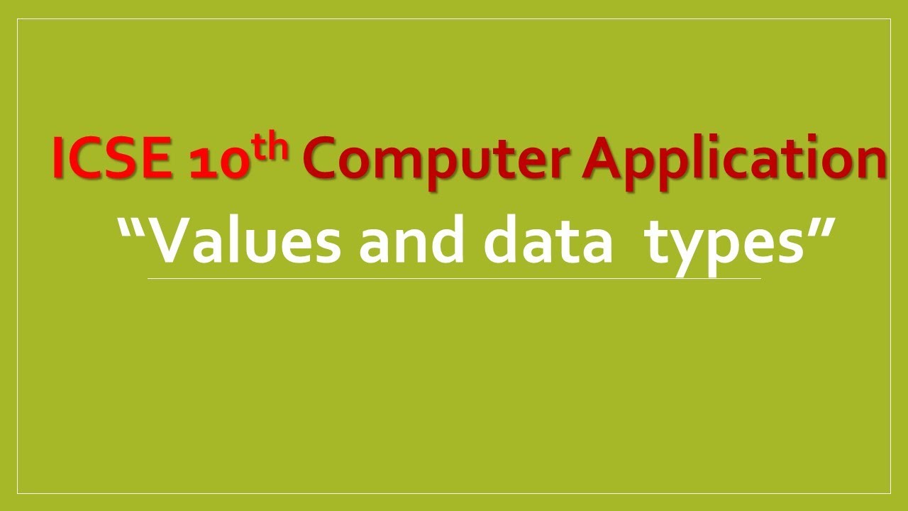 10th Icse Computer Application Chapter 3variables Constants Data Types And Type Conversion